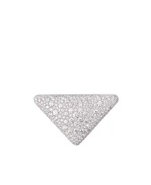 Prada Eternal Gold Brooch In Gold With Diamonds - White