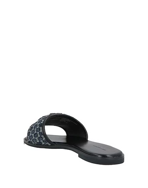 Tory Burch Checkered Denim Slippers