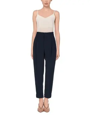Chloé Crepe Pockets Folded Hem Trousers