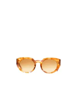 Chloé Tortoiseshell Print Round Frame Sunglasses - Nude