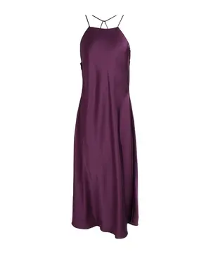 MAXCO. Satin Slip Dress With Square Neckline