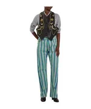 Versace Embellished Panelled Leather Vest