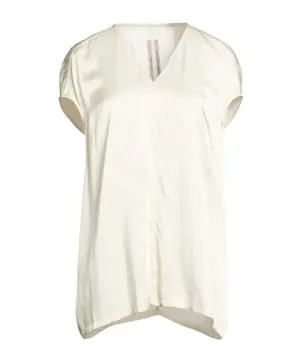 Rick Owens Plain Colour Satin Short Sleeve V-neck Top