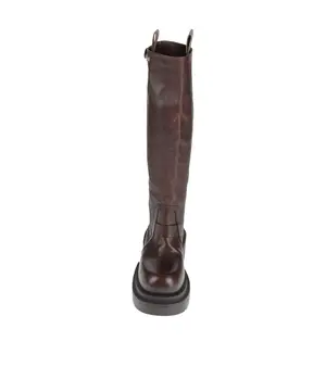 Rick Owens Round Toe Platform Leather Boots