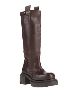 Rick Owens Round Toe Platform Leather Boots