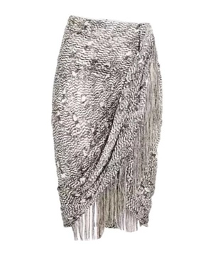 Isabel Marant Étoile Printed Midi Skirt With Tassels And Embroidery