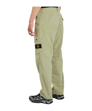 Stone Island Logo-appliquéd Stretch-cotton Cargo Trousers