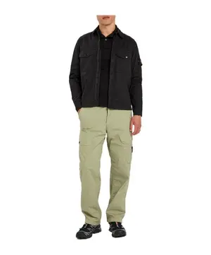Stone Island Logo-appliquéd Stretch-cotton Cargo Trousers