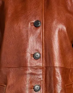 MAXCO. Max&co. Long Sleeved Leather Coat
