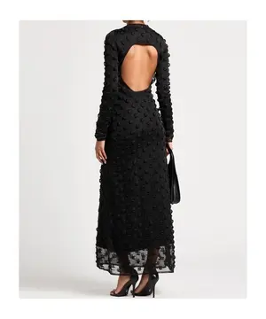 Sportmax Long Sleeve Crew Neck Dress With Tulle Details