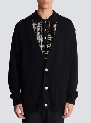 Balmain Knit Cardigan With Logo Detail