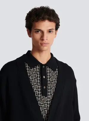 Balmain Knit Cardigan With Logo Detail