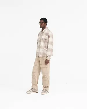 REPRESENT R3ca Logo Embroidered Straight Leg Cargo Jeans
