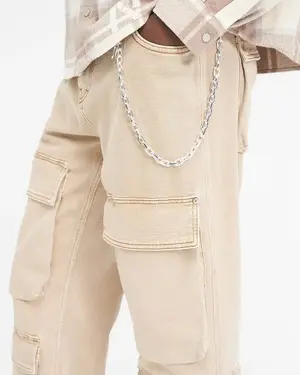 REPRESENT R3ca Logo Embroidered Straight Leg Cargo Jeans