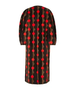 Fendi Shearling Coat With Patterned Detail