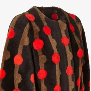 Fendi Shearling Coat With Patterned Detail