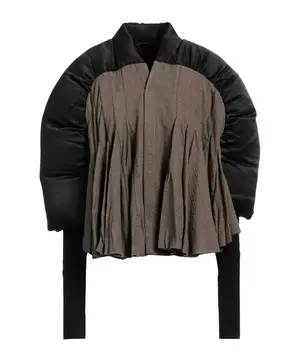 Rick Owens Two-tone Flannel And Satin Casual Jacket