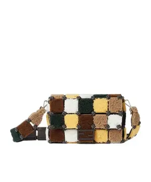Fendi Multicolored Patchwork Shearling Bag