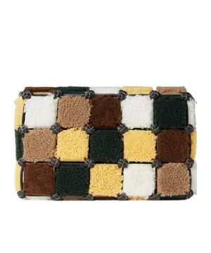 Fendi Multicolored Patchwork Shearling Bag