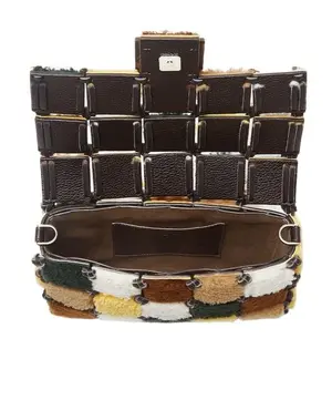 Fendi Multicolored Patchwork Shearling Bag