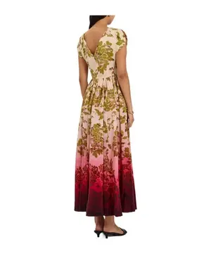La DoubleJ Printed Silk Midi Dress - Brown