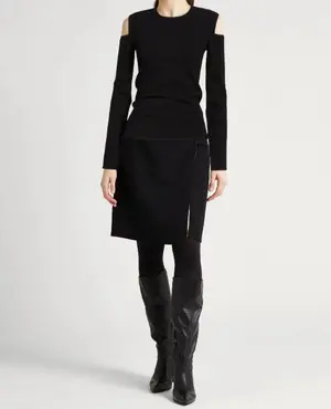 Max Mara Long Sleeve Openwork Knit Top