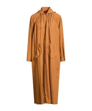 MAXCO. Solid Color Hooded Coat - Brown
