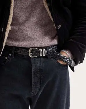 Brunello Cucinelli Woven Leather Belt