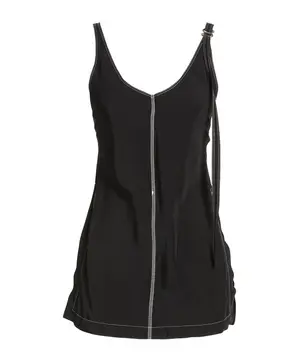 Sportmax Sleeveless Scoop Neck Crepe Top With Side Slit