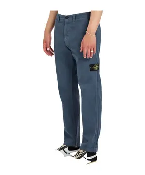 Stone Island Herringbone Cotton Trousers