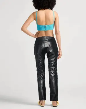 Isabel Marant Étoile Solid Color Slim-fit Leather Pants