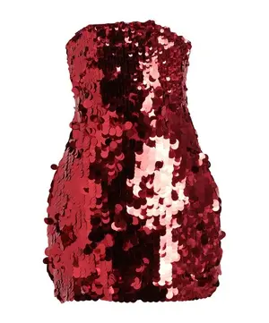 MAXCO. Max&co. Embellished Sequined Sleeveless V-neck Dress - Red