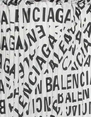 Balenciaga Printed Satin Midi Skirt