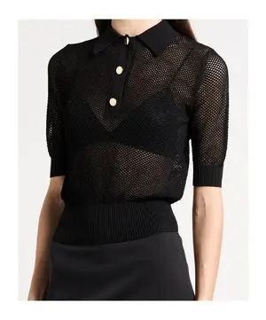 Sportmax Open-hole Knitted Polo Shirt