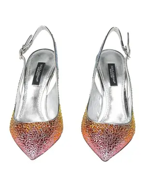 Dolce & Gabbana Embellished Leather Slingback Pumps