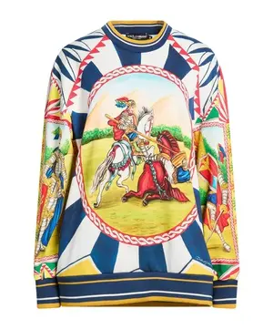 Dolce & Gabbana Printed Fleece Crewneck Sweatshirt - Multicolor