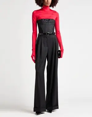 Dolce & Gabbana Long Sleeve Stretch Knit Top With Detachable Applique