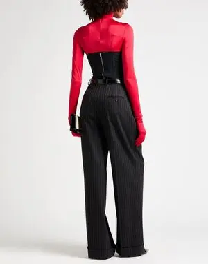 Dolce & Gabbana Long Sleeve Stretch Knit Top With Detachable Applique