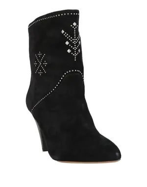 Isabel Marant Étoile Suede Studded Pointed Toe Cone Heel Ankle Boots
