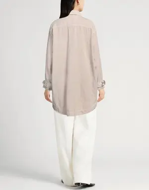 Brunello Cucinelli Long Sleeve Denim Shirt Jacket With Embellishments