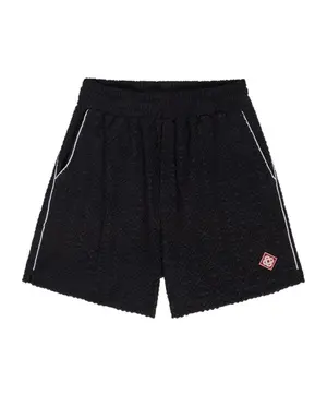 Casablanca Monogram Jacquard Zip Shorts - Black