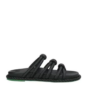 Farm Rio Minimalist Leather Sandals - Black