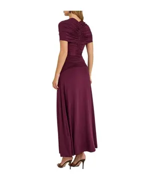 SELF-PORTRAIT Gathered Stretch-jersey Midi Dress