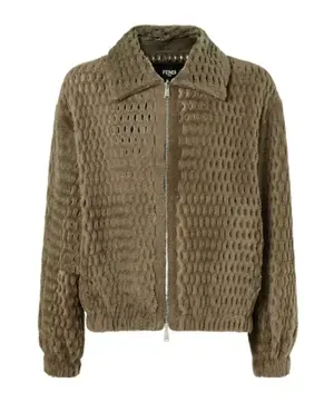 Fendi Reversible Beige Shearling Blouson - Brown