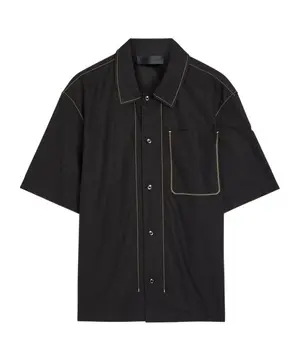 Moncler Short-sleeve Pure Cotton Shirt - Black