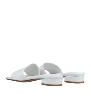MAISON MARGIELA Minimalist Leather Square Toe Block Heel Slides