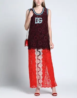 Dolce & Gabbana Colorful Printed Lace Knit Dress