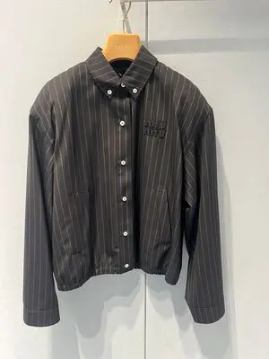 Miu Miu Pinstriped Blouson Jacket