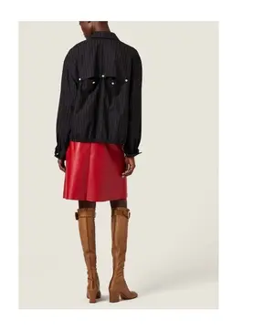 Miu Miu Pinstriped Blouson Jacket - No
