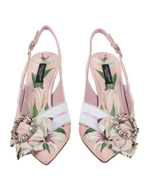 Dolce & Gabbana Floral Print High Heels With Crystal Embellishment